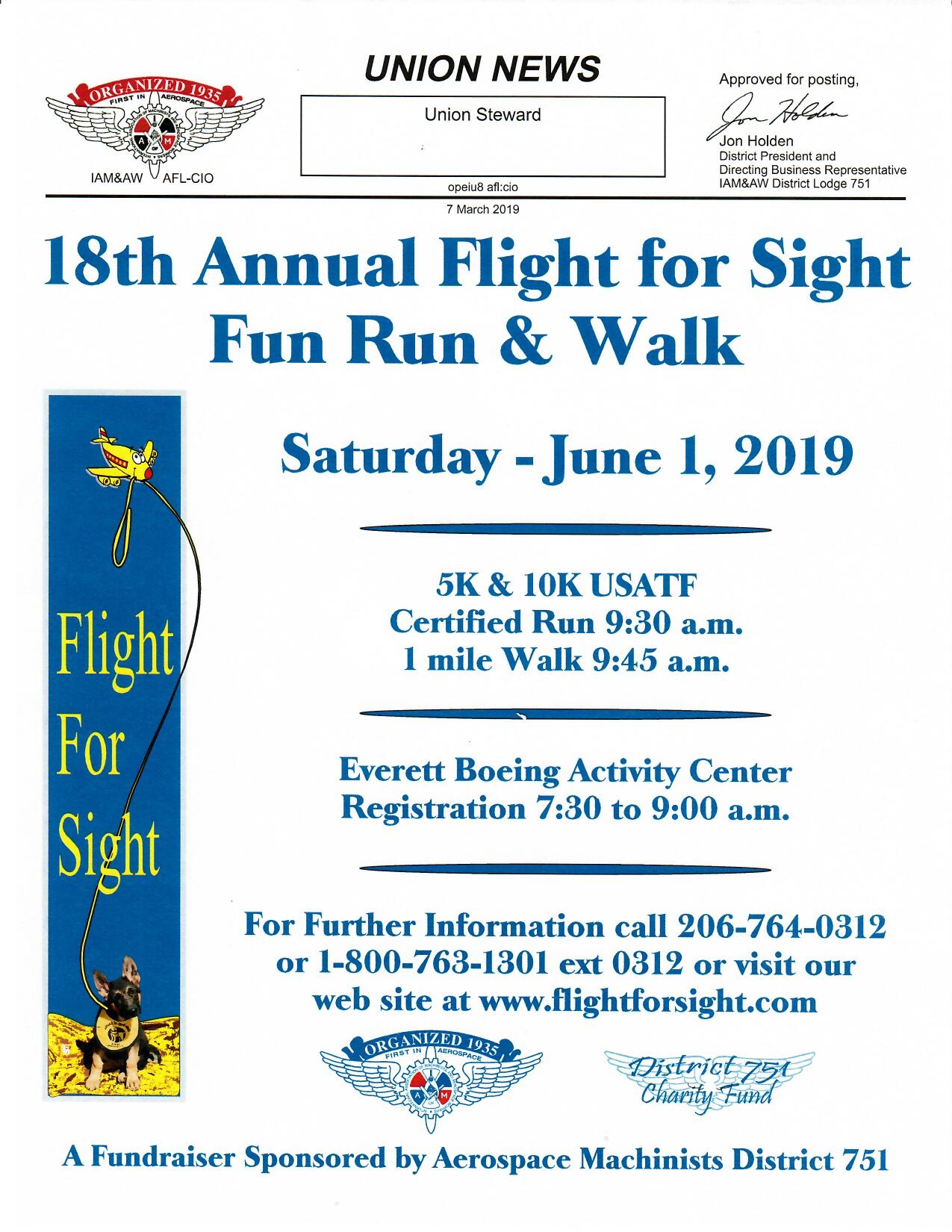 IAMAW 751 Sight Fun Run & Walk - Guide Dogs of America